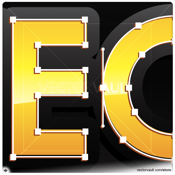 Vector Graphics Gold Text Logo Lockup with anchor points - Vectorvault ...