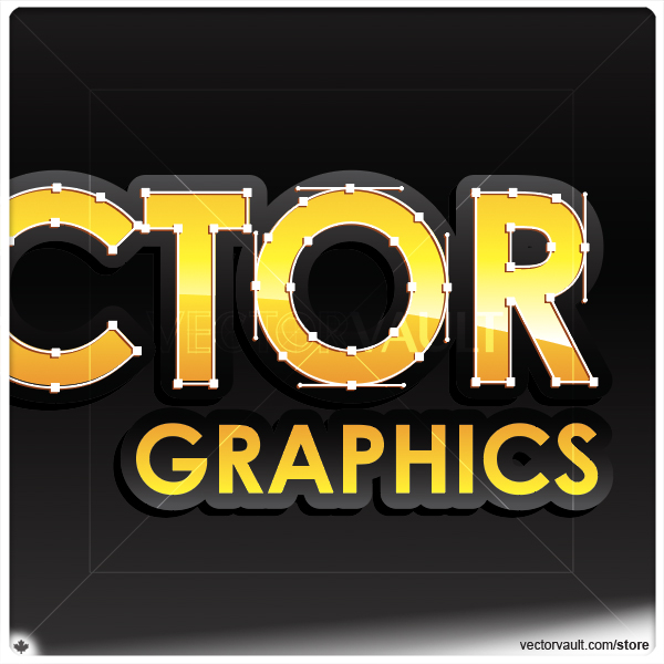 Vector Graphics Gold Text Logo Lockup with anchor points - Vectorvault ...