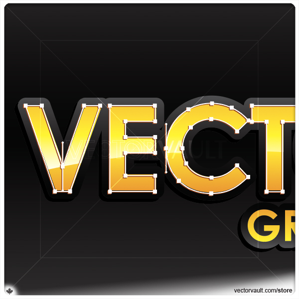 Vector Graphics Gold Text Logo Lockup with anchor points - Vectorvault ...